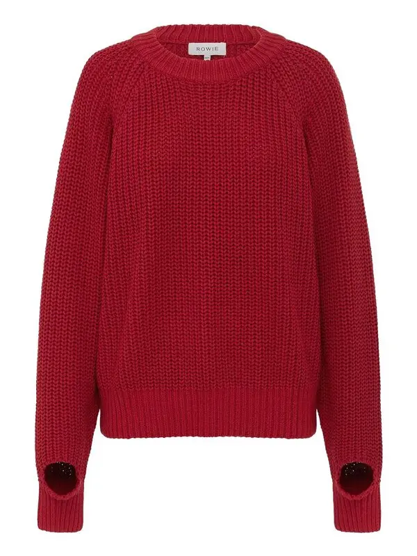 ROWIE Bronson Knit Jumper - Chilli Red