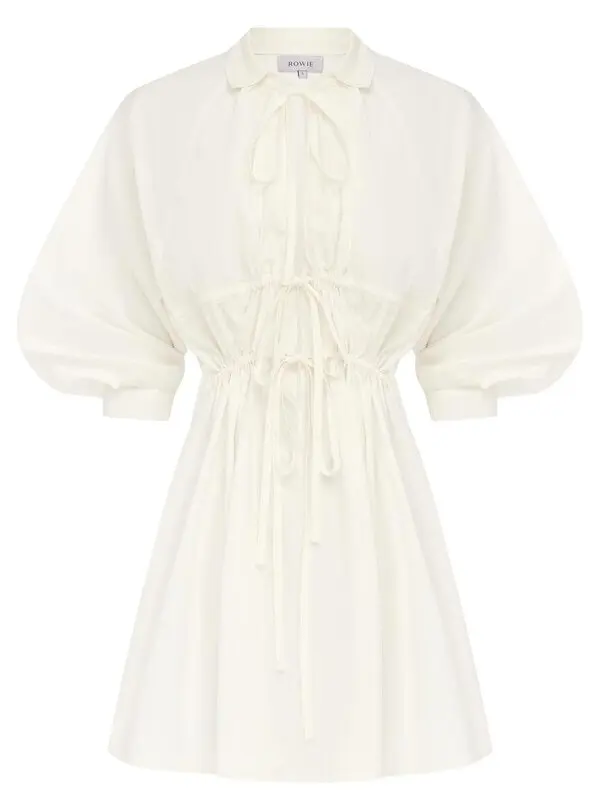 ROWIE Eden Organic Cotton Poplin Dress - Creme