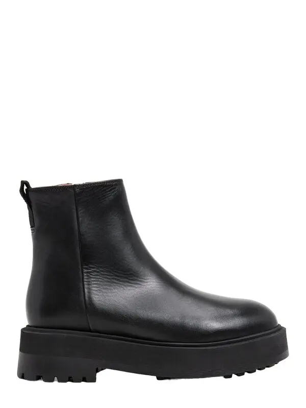 FLATTERED Assia Leather Zip-up Boots With Chunky Sole - Noir