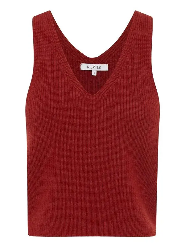 ROWIE Vivian Merino Knit Tank - Rust Red