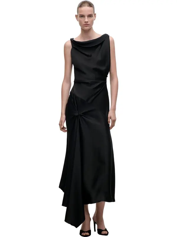 Victoria Beckham Posy Midi Dress - Black
