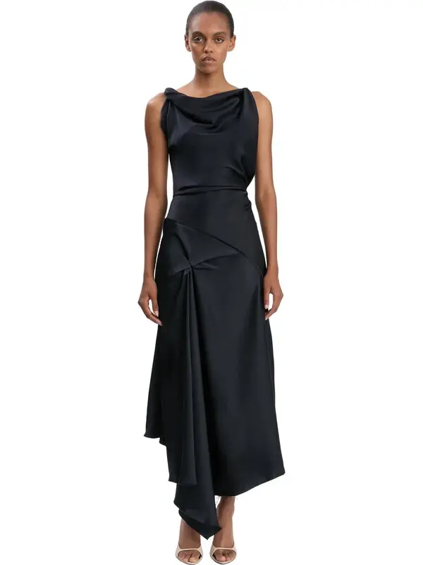 Victoria Beckham Posy Midi Dress - Navy