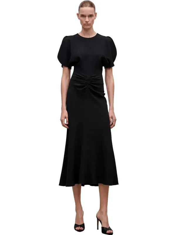 Victoria Beckham Bela Midi Dress - Black