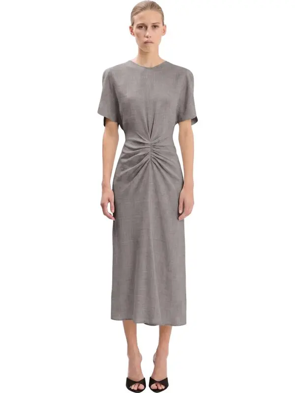 Victoria Beckham Bela Midi Dress - Grey