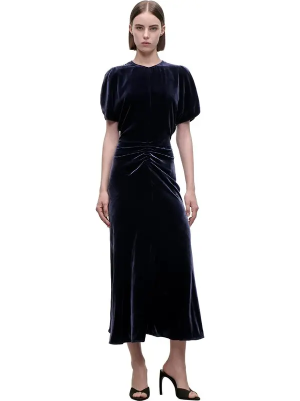 Victoria Beckham Bela Midi Dress - Navy