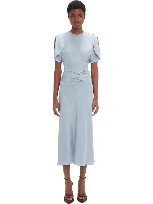 Victoria Beckham Bela Midi Dress - Pebble