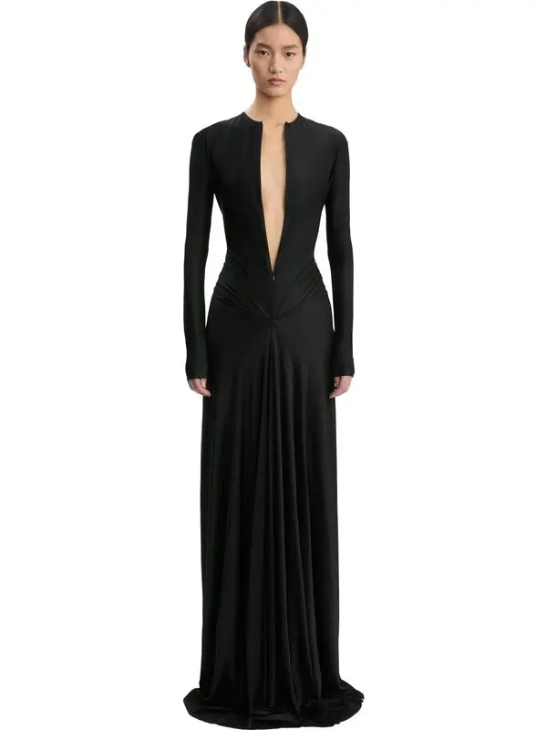 Victoria Beckham Cut-out Gown - Black