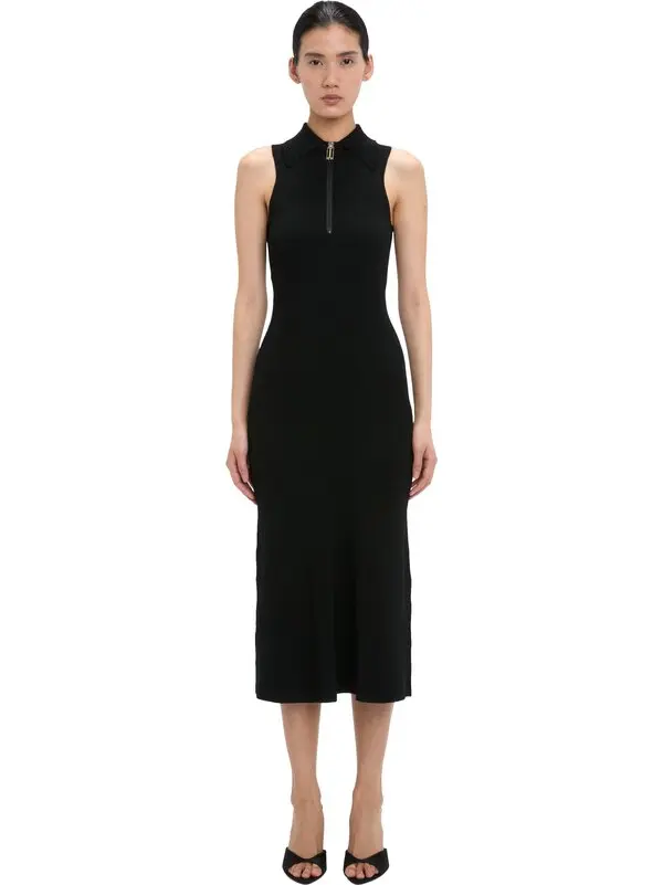Victoria Beckham Mira Midi Dress - Black