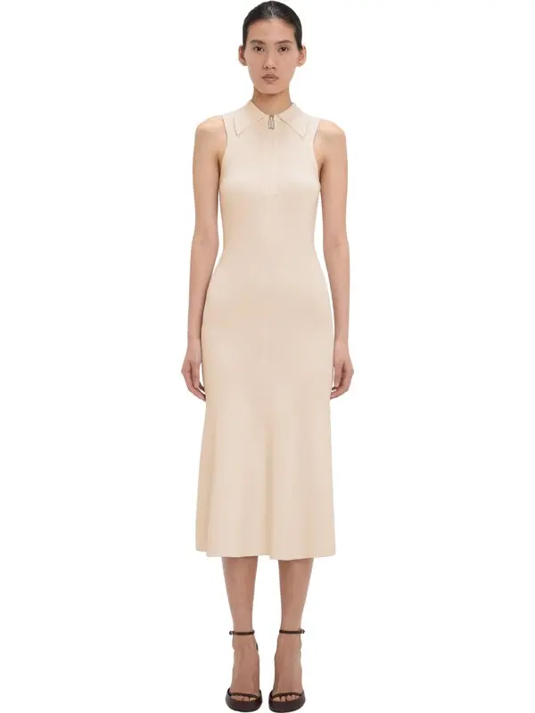 Victoria Beckham Sleeveless Mira Midi Dress - Sandstone