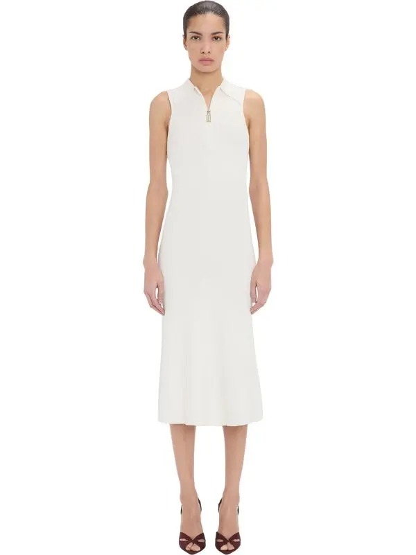 Victoria Beckham Sleeveless Mira Midi Dress - White