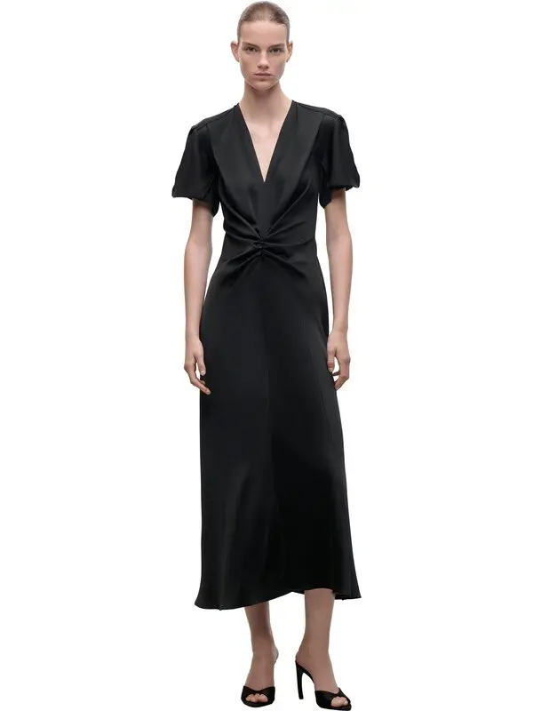 Victoria Beckham Eve Midi Dress - Black