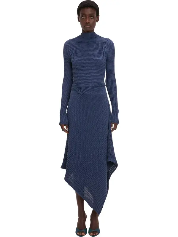 Victoria Beckham Draped Knit Midi Skirt - Eclipse