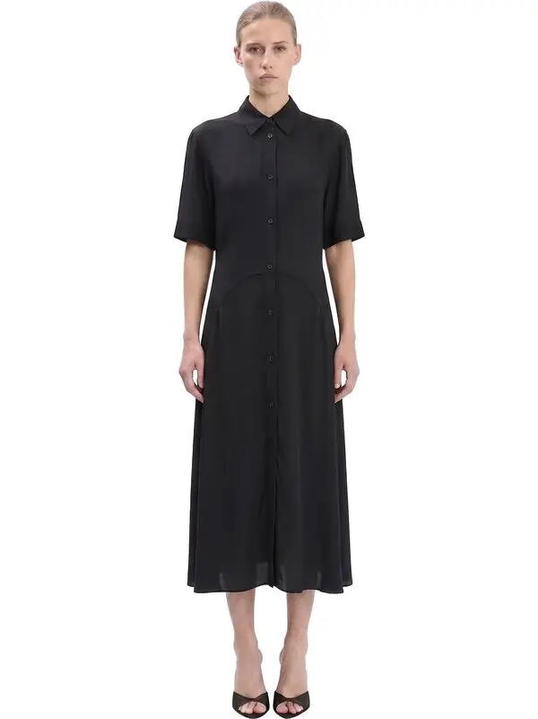Victoria Beckham Panel Midi Dress - Black