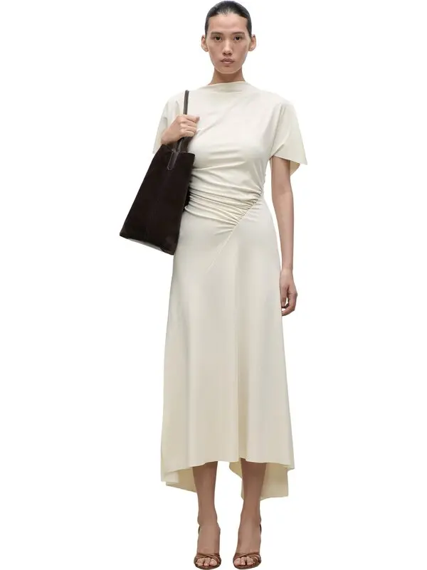 Victoria Beckham Draped Midi Dress - Ivory