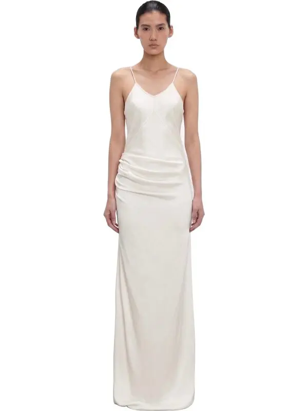 Victoria Beckham Crepe Back Satin Cami Floor-length Dress - Ivory