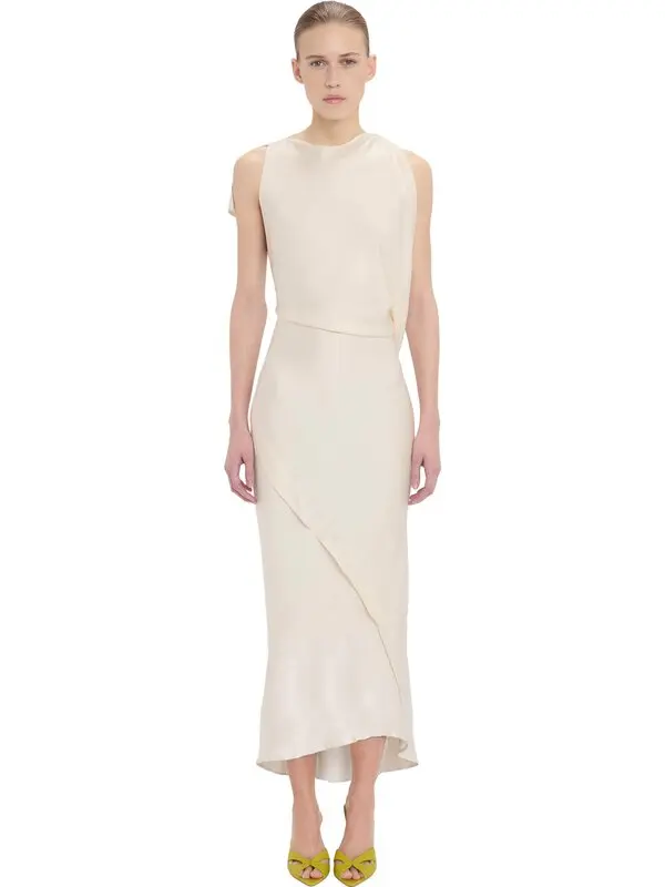 Victoria Beckham Kyra Midi Dress - Ivory
