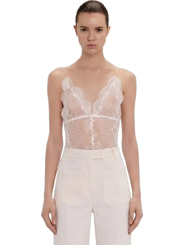 Victoria Beckham Lace Bodysuit - Ivory