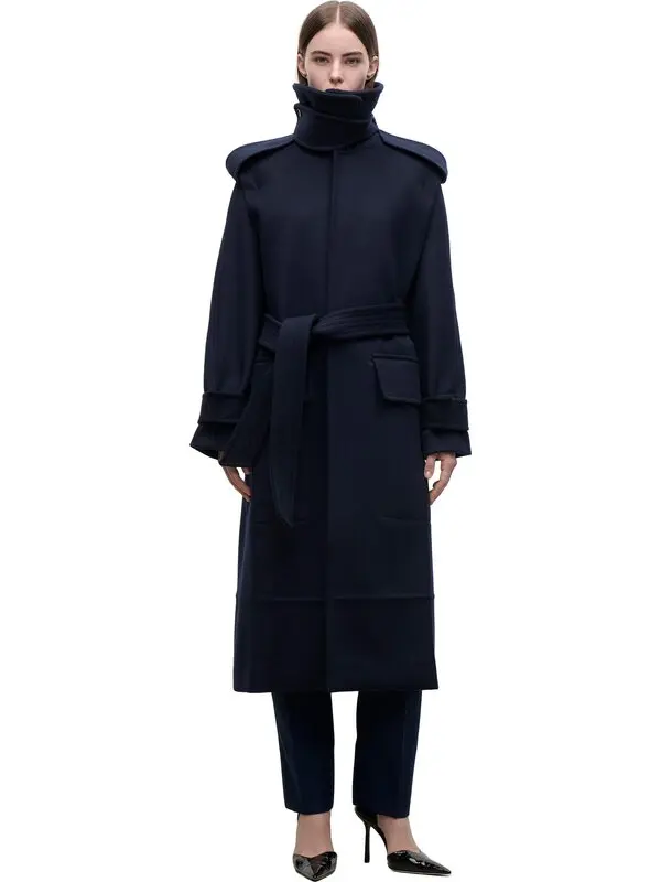 Victoria Beckham Philippa Trench Coat - Dark Navy