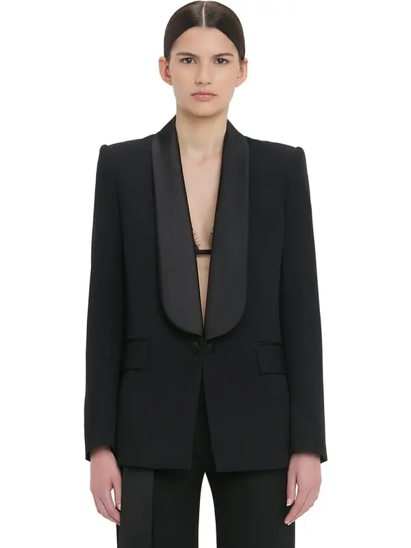 Victoria Beckham Shawl Collar Tux Jacket - Black