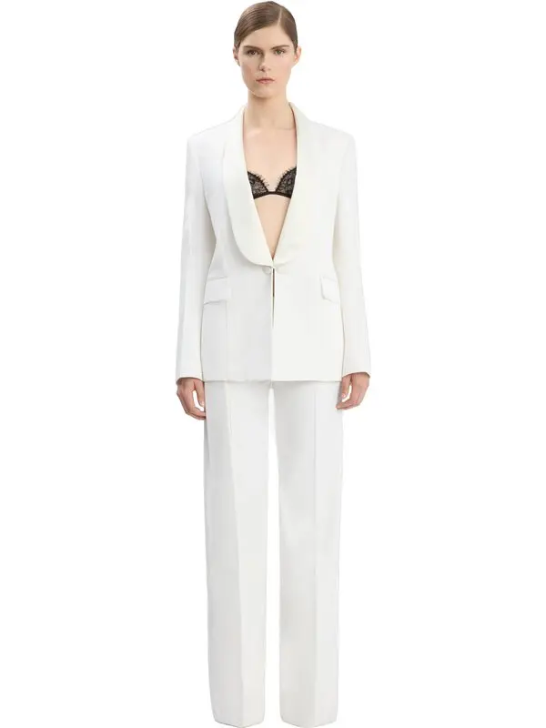 Victoria Beckham Shawl Collar Tux Jacket - Ivory