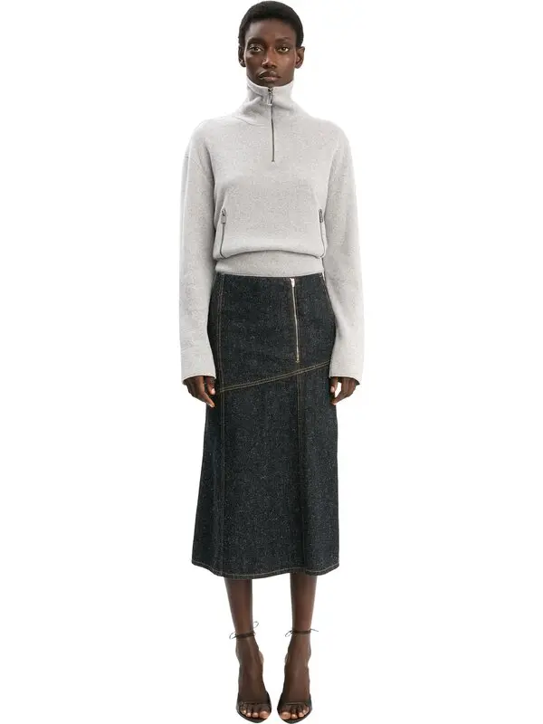 Victoria Beckham Midi Skirt With Panel Detailing - Indigo
