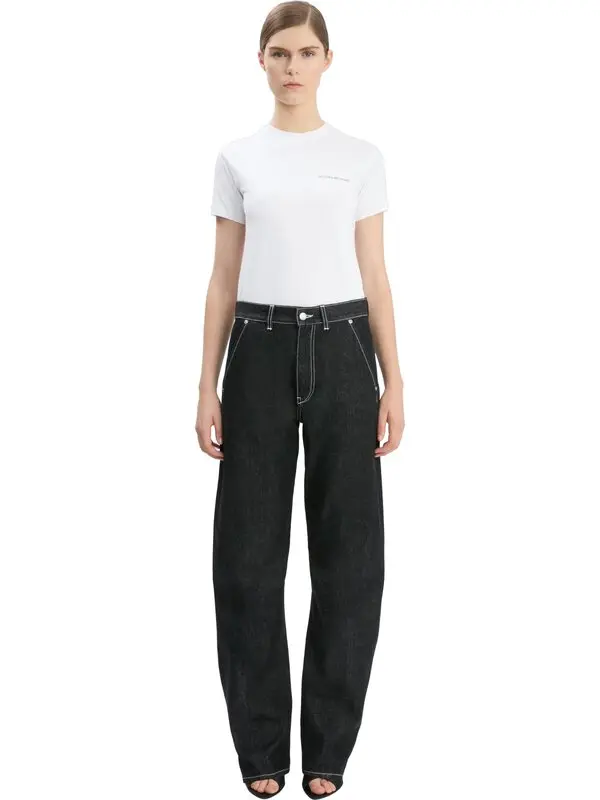 Victoria Beckham Twisted Slouch Jean - Washed Black