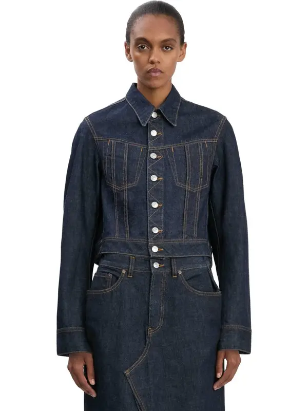 Victoria Beckham Cropped Denim Jacket - Light Rinse