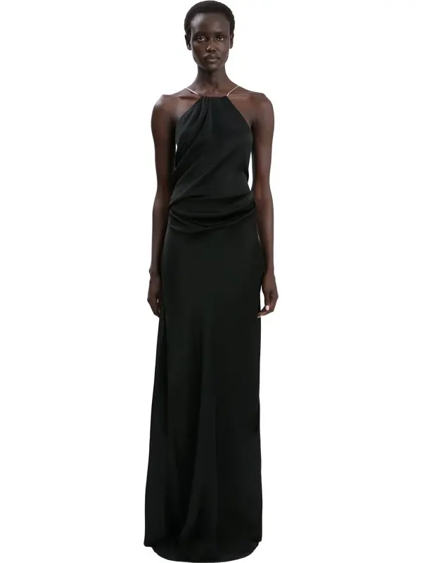 Victoria Beckham Chain Halter Gown - Black