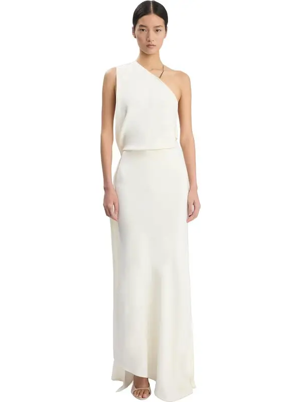 Victoria Beckham One-shoulder Chain Detail Dress - Ivory