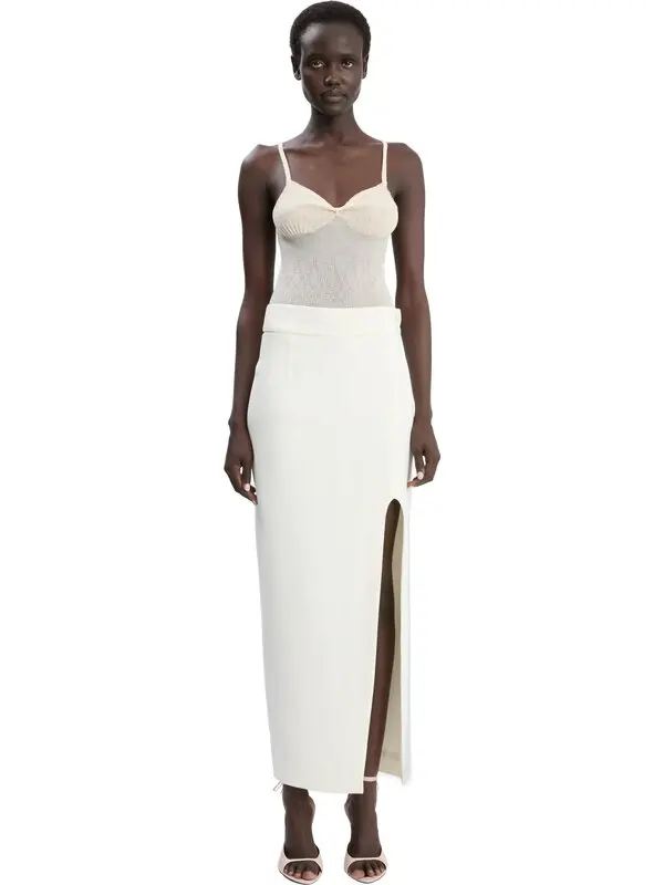Victoria Beckham Split Skirt - Ivory