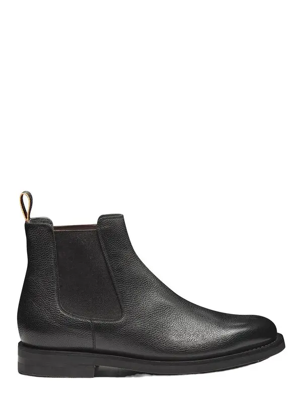 Santoni Grained Calf Leather Chelsea Boots - Black