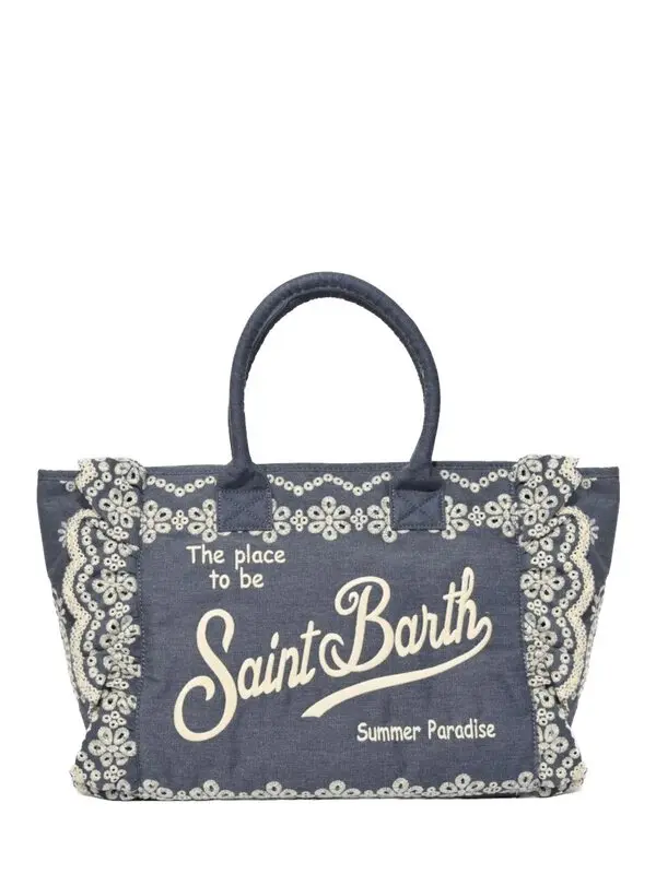MC2 SAINT BARTH Tote Bag With Embroidered Details - Blue
