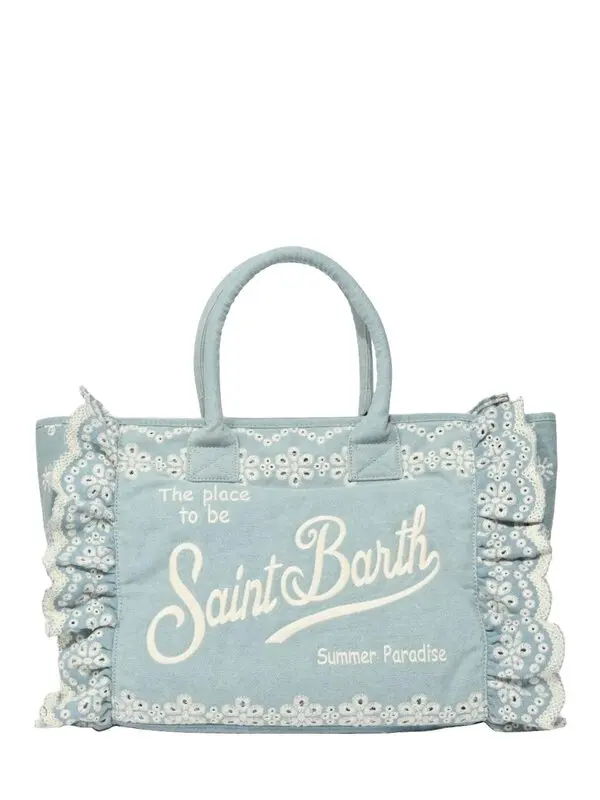 MC2 SAINT BARTH Tote Bag With Embroidered Details - Denim