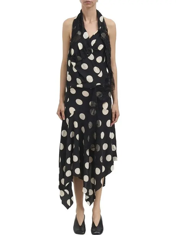 Junya Watanabe Polka Dot Halterneck Dress - Black