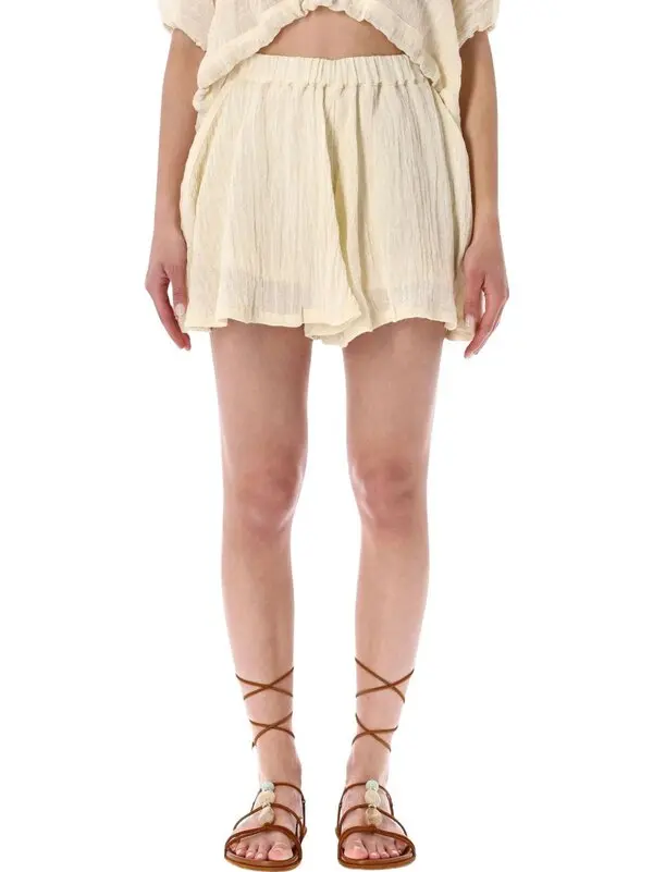 120% Lino Textured Shorts - Natural
