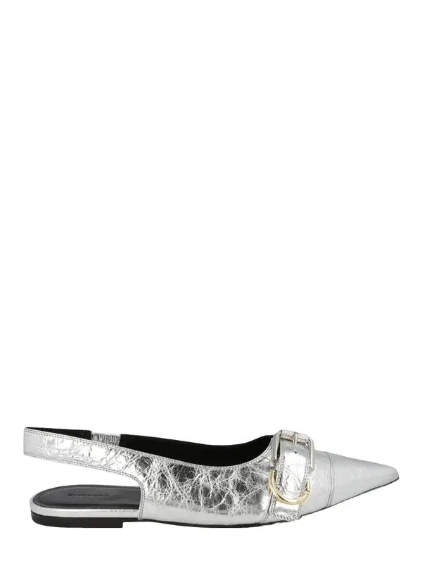 Givenchy Voyou Slingback Flat - Silver