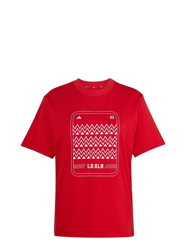 Adidas La Ola' Graphic T-shirt - Red