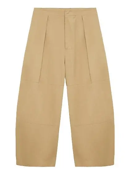 Loewe Balloon-leg Cropped Cotton Trousers - Beige