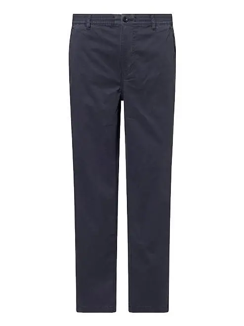 Paige Eberton Tapered-leg Stretch-cotton Trousers - True Navy