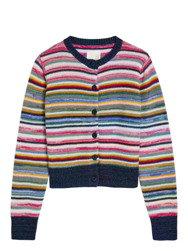 Suzie Kondi Marled Striped Cardigan - Pink