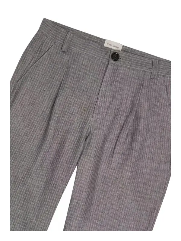 Oliver Peoples Wilkins Pleated Pinstripe Trousers - Grey