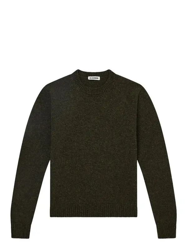 JIL SANDER Crew Neck Wool Sweater - Green