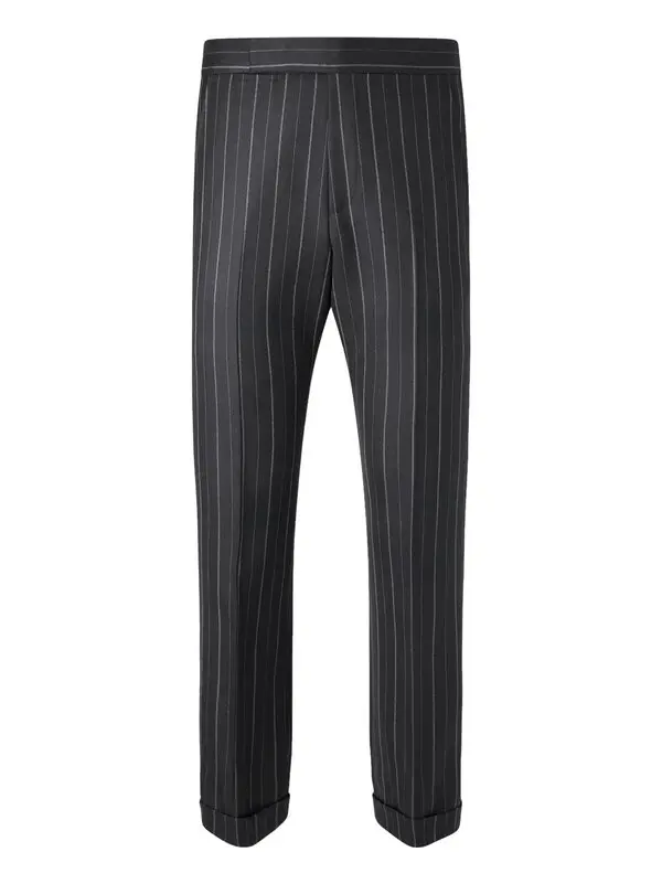 TOM FORD Straight-leg Pinstriped Wool-twill Suit Trousers - Black