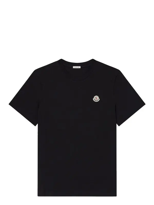Moncler Pack Of Three Logo-appliquéd Cotton-jersey T-shirt - Black