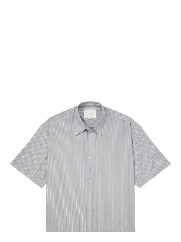 Studio Nicholson Sanko Striped Cotton-poplin Shirt - Gray