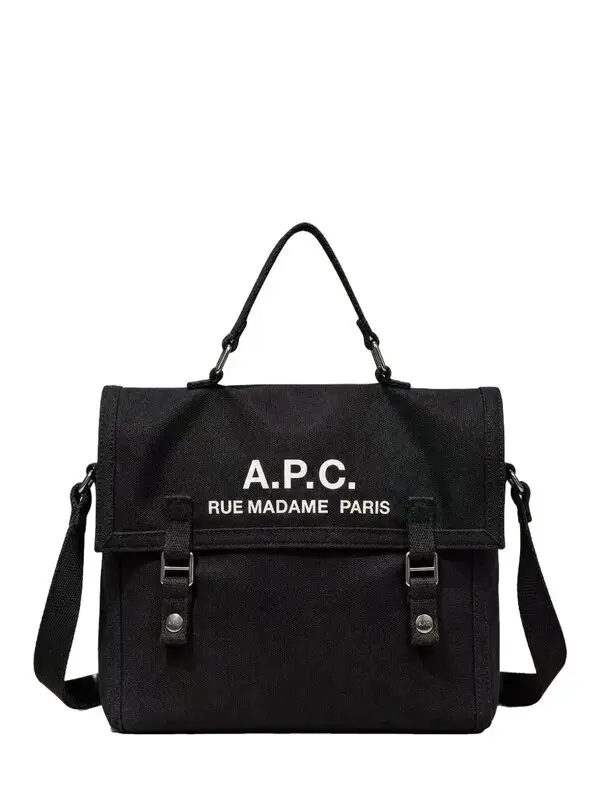 A.p.c. Logo Canvas Tote Bag - Black