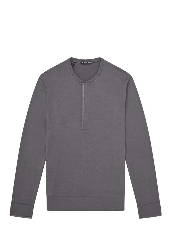 TOM FORD Slim-fit Wool, Cashmere, And Silk-blend Sweatshirt - Gray
