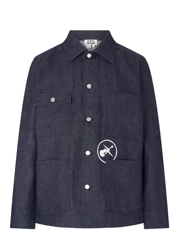 A.p.c. Fragment Printed Denim Jacket - Blue