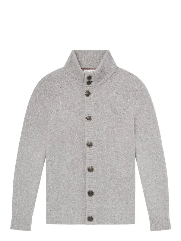 Brunello Cucinelli Virgin Wool, Silk And Cotton-blend Cardigan - Gray