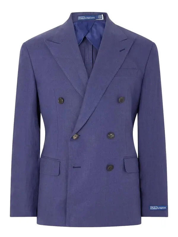 Polo Ralph Lauren Double-breasted Linen Blazer - Blue